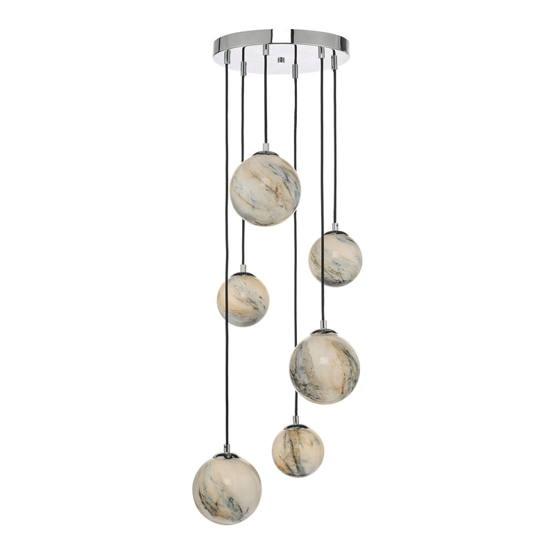 Dar MIK0650 Mikara 6 Light Cluster Pendant - EMA Lighting
